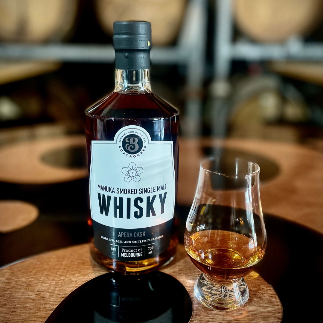 Manuka Smoked Whisky aged in Apera Cask – Boatrocker Brewers & Distillers